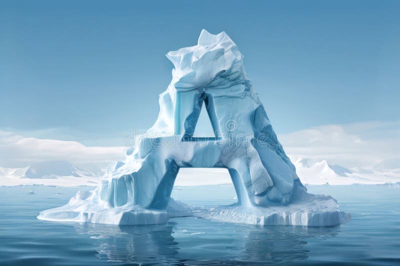 Iceberg Shape Alphabet the Shape of an Iceberg Forms the Shape O Stock ...