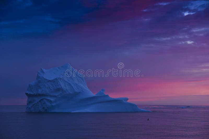 Iceberg after sunset stock image. Image of dusk, dawn - 88042781