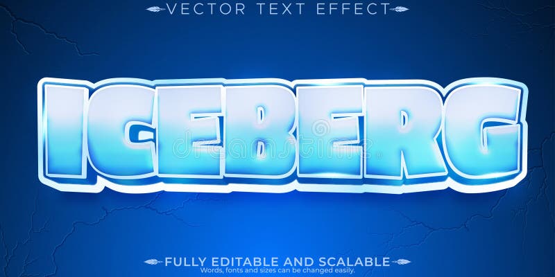 Iceberg Text Effect, Editable Cold and Frost Text Style Stock Vector ...
