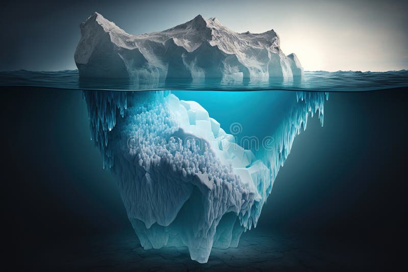 Iceberg or Underwater Risk Created with Generative AI Technology Stock ...