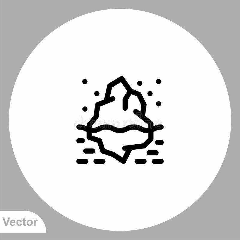 Iceberg Vector Icon Sign Symbol Stock Vector - Illustration of hill ...