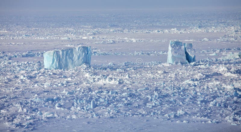 Icebergs in Frozen Arctic Ocean Stock Photo - Image of untouched ...