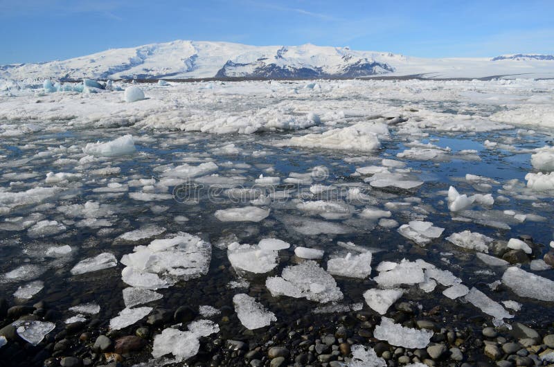 Icebergs and Ice Flow in the Summer Stock Photo - Image of global, flow ...