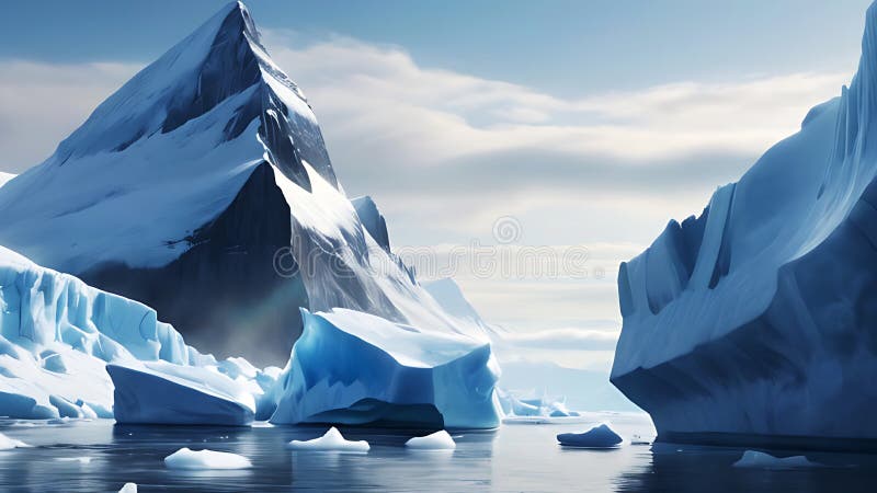 Icebergs, Ice Mountains Background, Tv Art, Wall Art Global Warming for ...