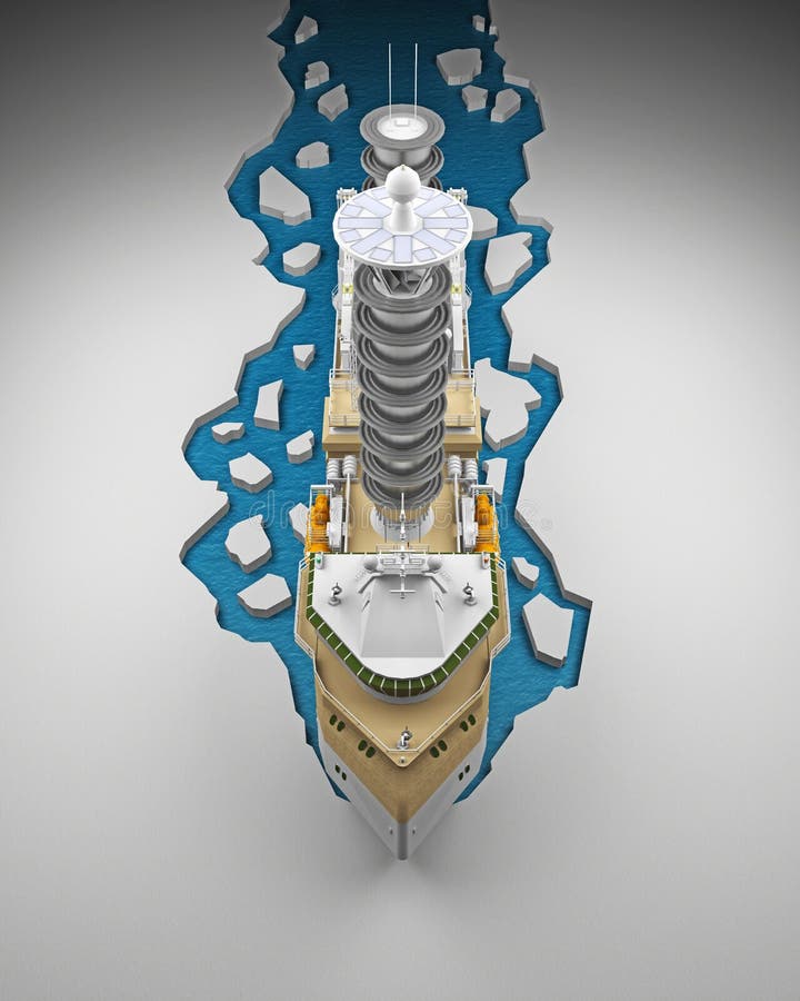 Icebreaker Top View from the Front. 3d Rendering Stock Illustration ...