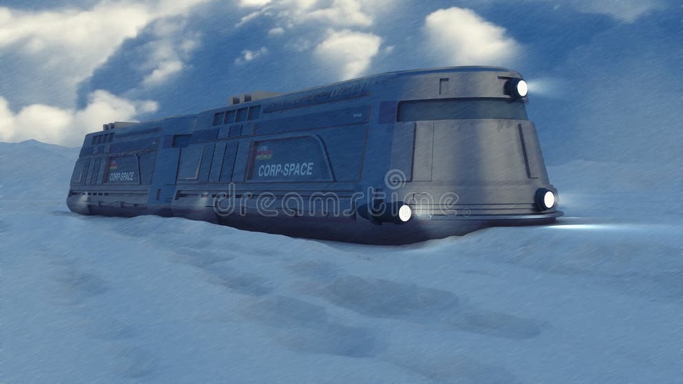 Icebreaker Train and Concept Stock Illustration - Illustration of ...