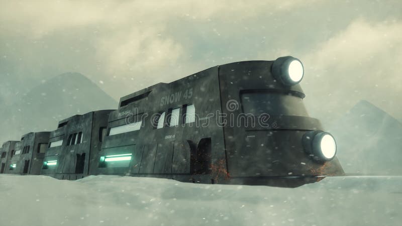 Icebreaker Train and Concept Stock Illustration - Illustration of power ...