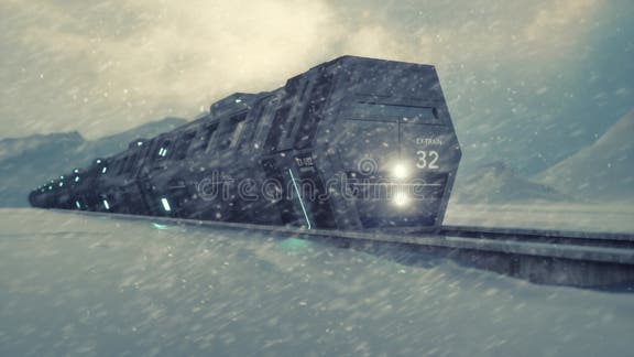 Icebreaker Train and Concept Stock Illustration - Illustration of ...