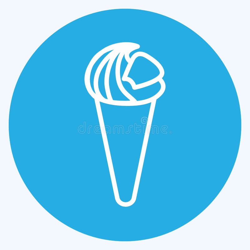 Icecream Icon in Trendy Blue Eyes Style Isolated on Soft Blue ...