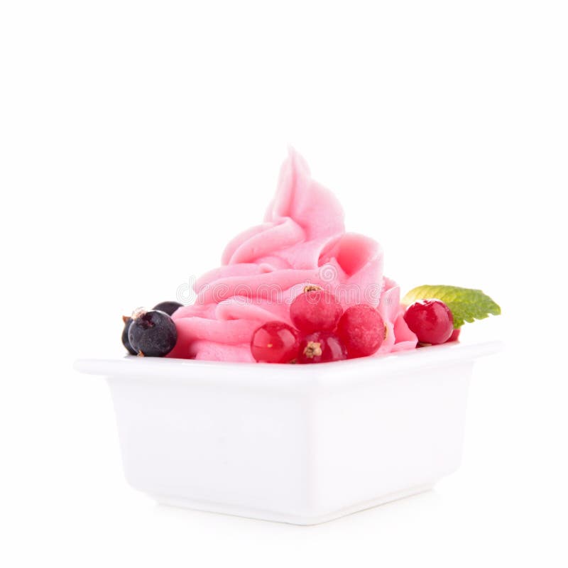 Icecream, Strawberry Frozen Yogurt Stock Photo - Image of diet ...