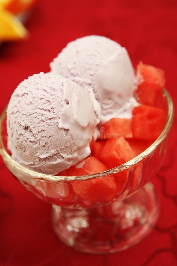 Icecream Sundaes with Watermelon Stock Photo - Image of summer, yummy ...