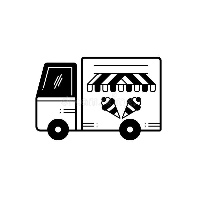 Black Solid Icon for Ice Cream Van, Vehicle and Carriage Stock Vector ...