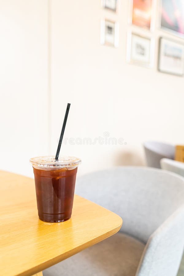 Iced Americano Coffee in Cafe Stock Image - Image of espresso, cold ...