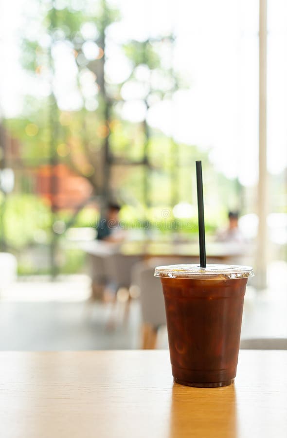 Iced Americano Coffee in Cafe Stock Photo - Image of food, espresso ...