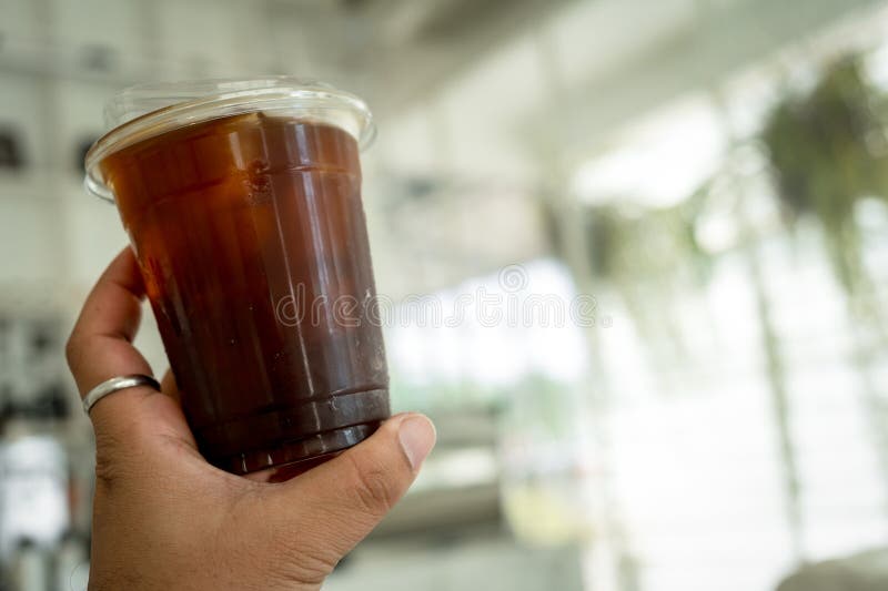 Iced americano coffee stock image. Image of cold, cafeteria - 321695181