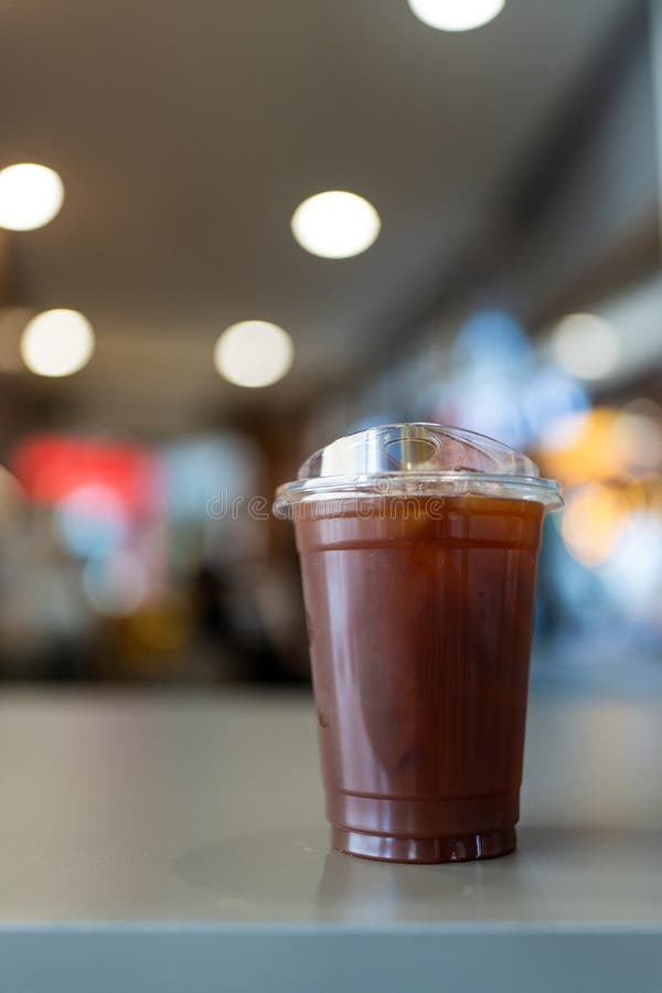 Iced Americano Coffee in Package for Takeaway Stock Photo - Image of ...