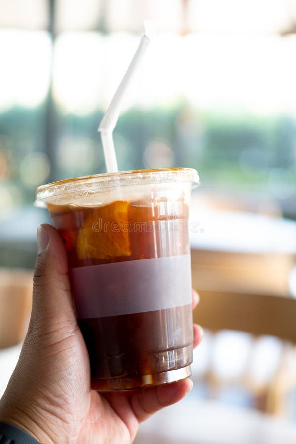 Iced Americano or Espresso Concoctions with Orange Juice Stock Photo ...
