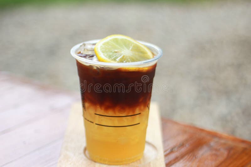 Iced Americano with Honey Lemon and Purple Potato Delicious Fresh Milk ...