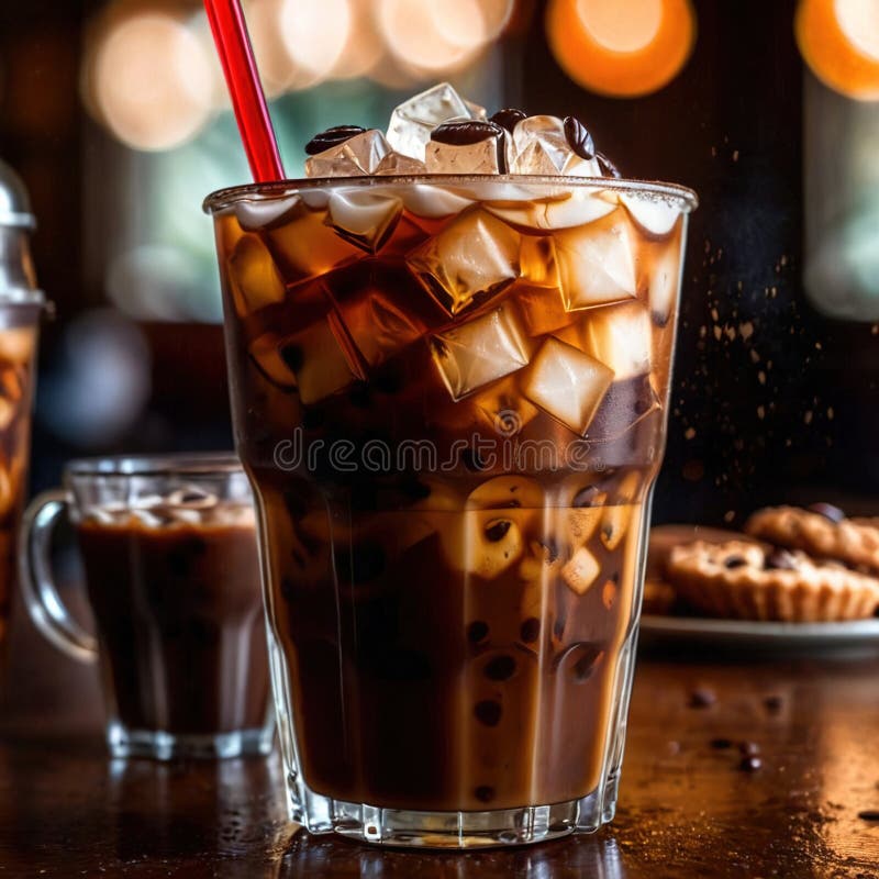 Iced Coffee, Cold Refreshing Coffee Beverage Drink Stock Illustration ...