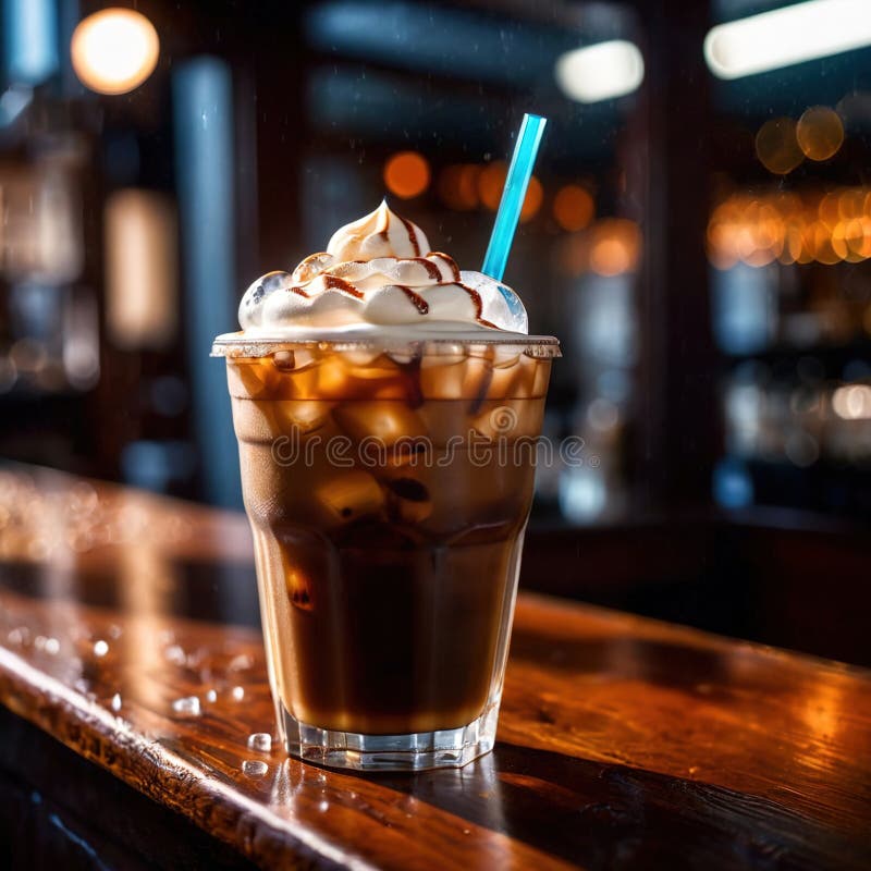 Iced Coffee, Cold Refreshing Coffee Beverage Drink Stock Illustration ...