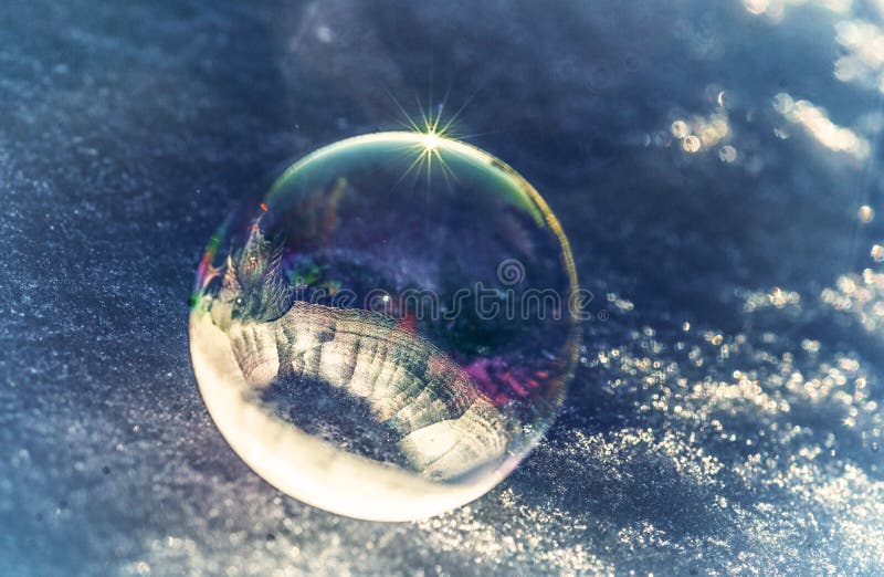 Iced Bubble in Snow stock photo. Image of extremely - 140403384