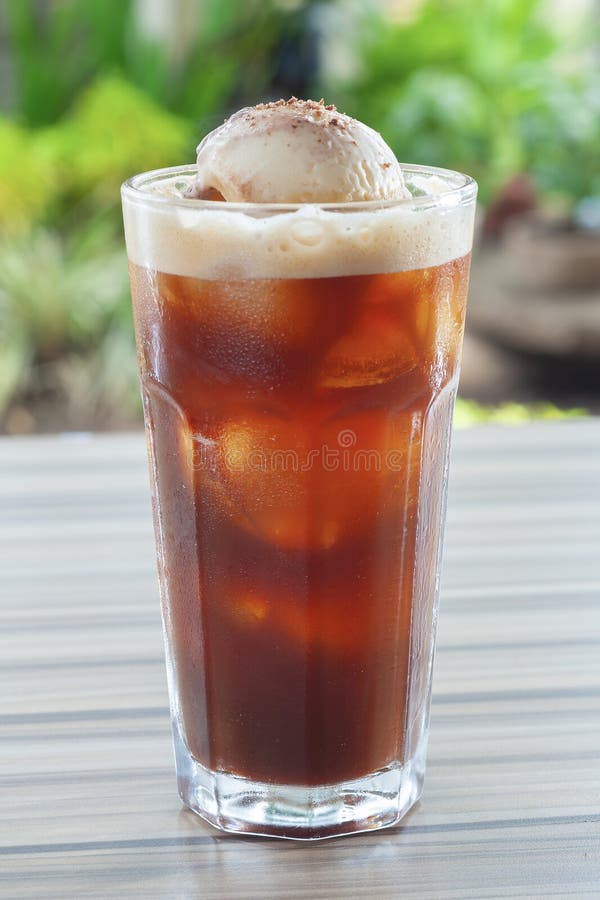Iced Cappuccino Caramel with Creamy Float Stock Photo - Image of float ...