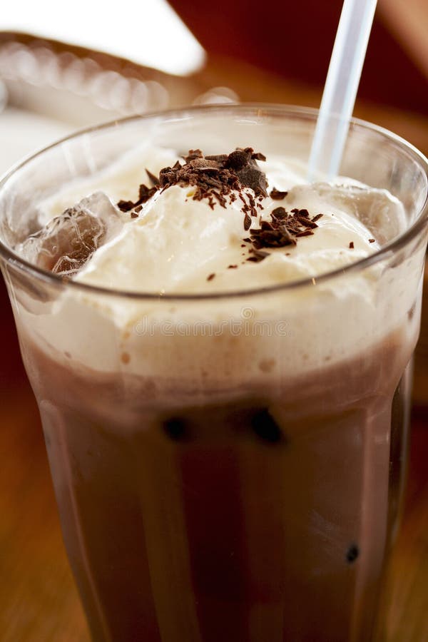 Iced chocolate stock image. Image of relax, cream, chips - 38317515