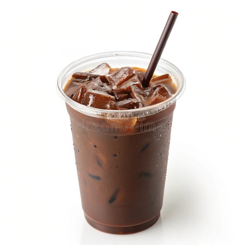 Iced Chocolate Drink Isolated on White Background Stock Illustration ...