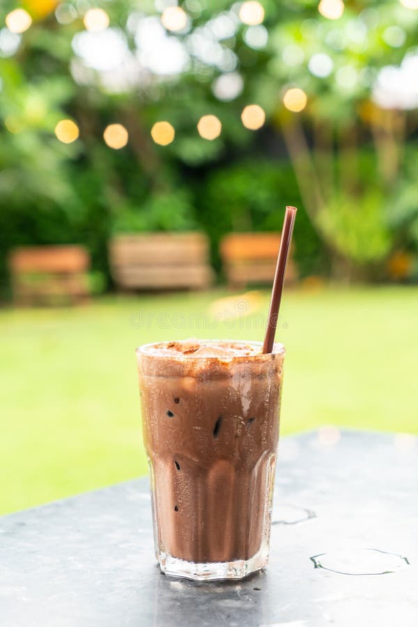 Iced chocolate milkshake stock image. Image of chocolate - 143068675