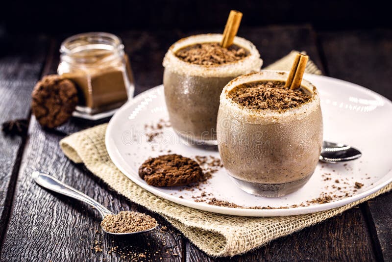 Iced Chocolate Mousse, Typical Summer Dessert, Home Made Cold Chocolate ...