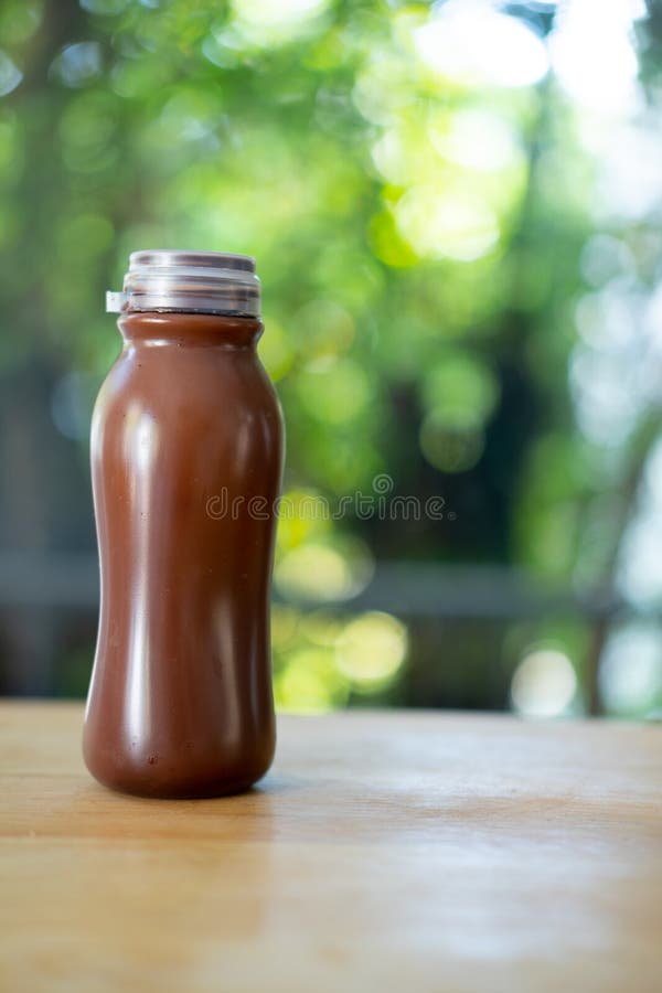 Iced Chocolate in Plastic Bottle Stock Photo - Image of brown ...