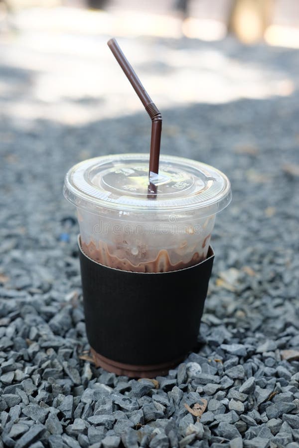 Iced Coco Chocolate Straw Plastic Cup Stock Photos - Free & Royalty ...
