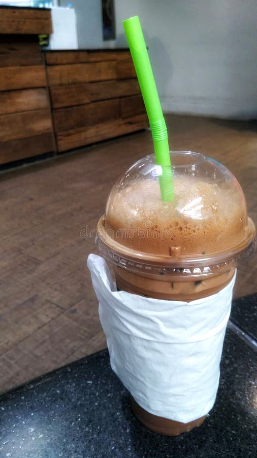 Iced cocoa - milk tea stock image. Image of cold, cappuccino - 156356525