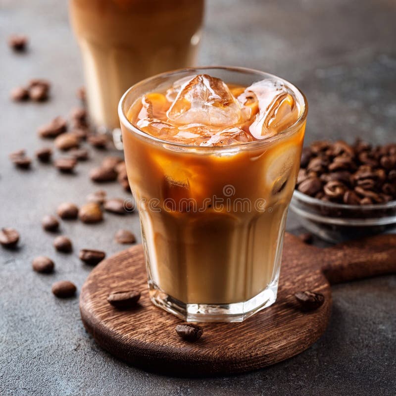 Iced Coffee on the Background Stock Illustration - Illustration of food ...