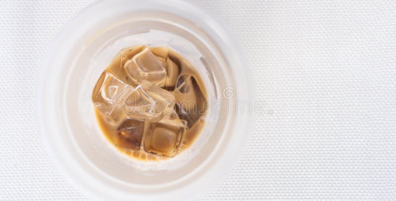 Iced Coffee on a Beach Lounger, Top View Stock Photo - Image of ...