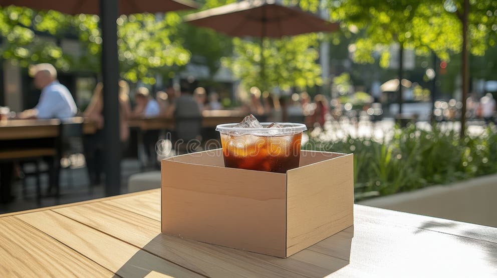 Iced Coffee Break: Cool Refreshment on a Sunny Patio Stock Image ...