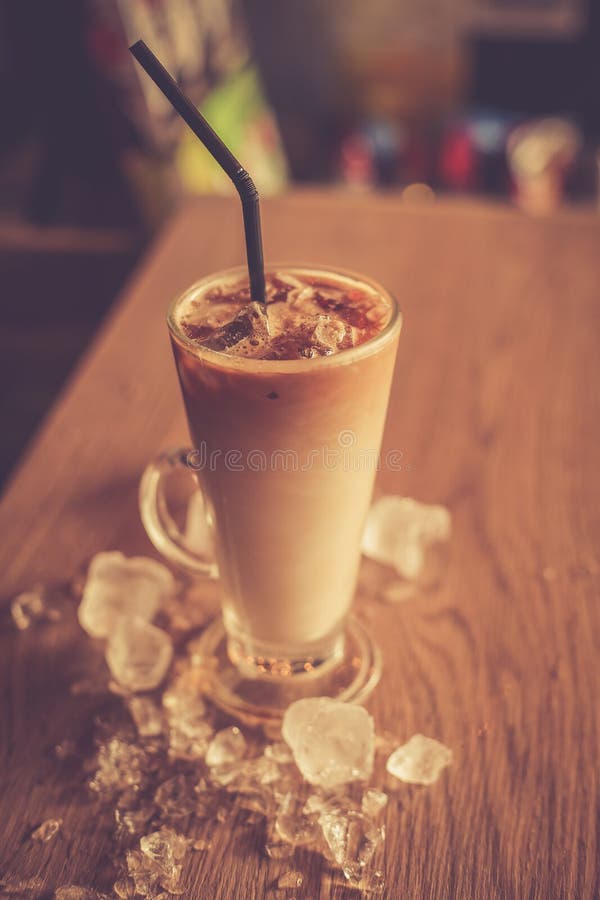 Iced Coffee or Caffe Latte. Stock Image - Image of diet, background ...