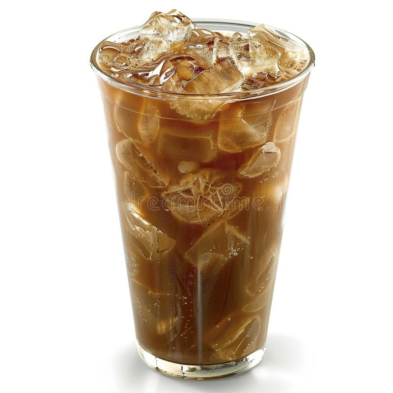 Iced Coffee in a Clear Plastic Cup Filled with Ice Stock Illustration ...