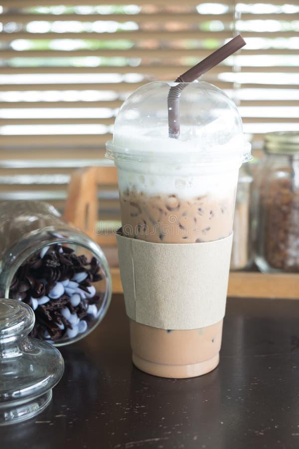 Iced coffee in coffee shop stock photo. Image of milk - 88121534