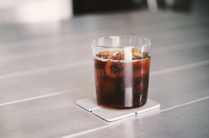 Iced Coffee or Cold Brew Coffee in Glass Stock Photo - Image of ...