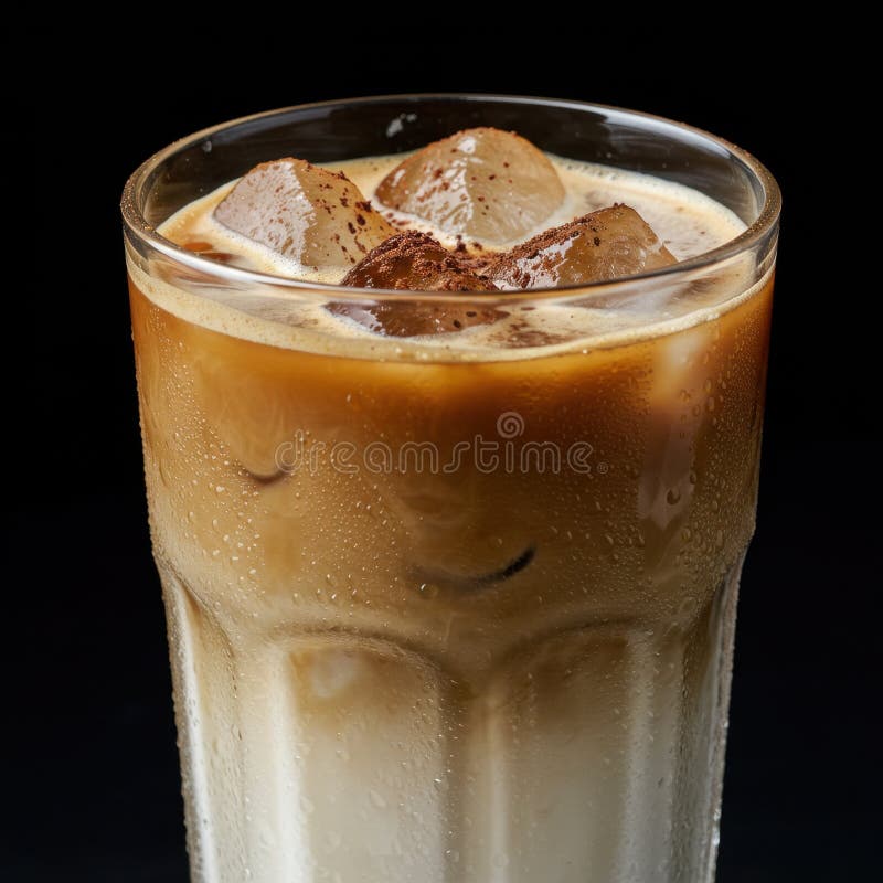 Iced Coffee Drink with Ice Cubes in Glass Stock Illustration ...