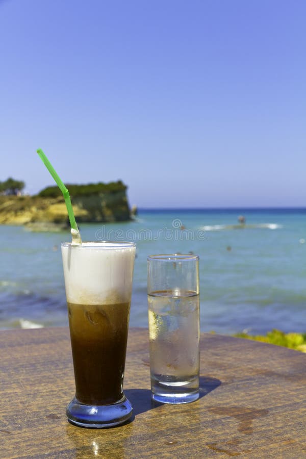 Iced Coffee in an Exotic Beach Stock Photo - Image of cocktail, leisure ...