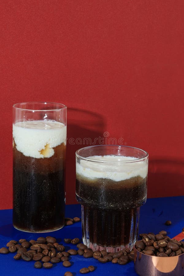 Iced Coffee with Foam Topping Stock Image - Image of latte, coffee ...