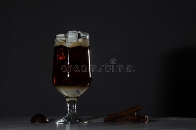 Iced Coffee in a Glass Beaker Stock Image - Image of drink, table ...