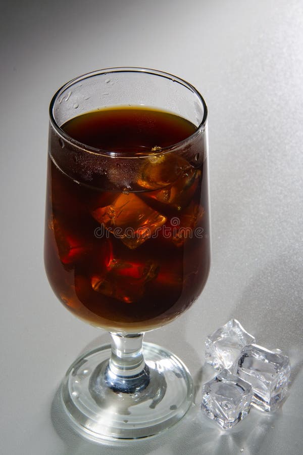 Iced Coffee in a Glass Beaker Stock Photo - Image of space, dark: 135997896