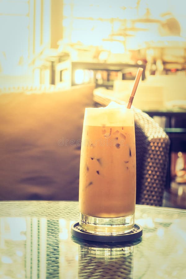 Iced coffee glass stock image. Image of beverage, refreshment - 81189067