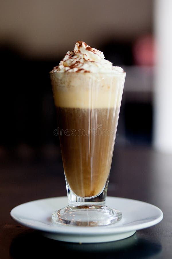 Iced coffee with cream stock image. Image of cafe, espresso - 164790793