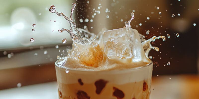 Iced Coffee with Ice Cubes stock image. Image of weather - 379976823