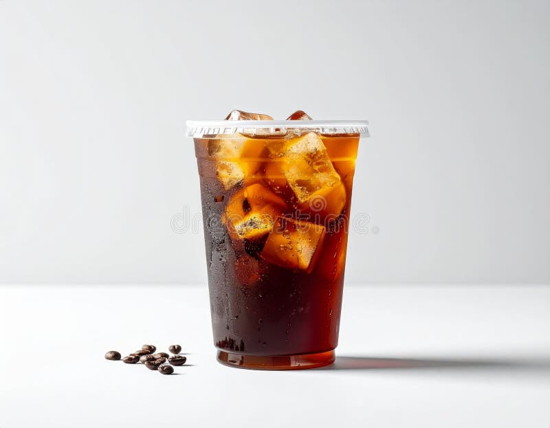 Iced Coffee Indulgence, a Chilled Brew with Ice and Aromatic Coffee ...