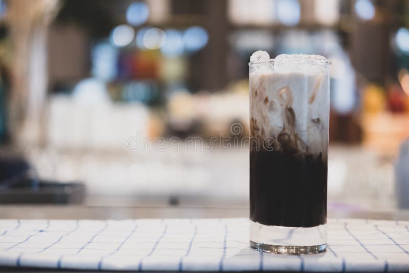 Iced Coffee with a Layer Fresh Milk it Showing the Texture and ...